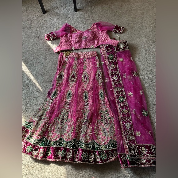 Dresses | Indian Pink And Purple Mixed Lehenga Set | Poshmark